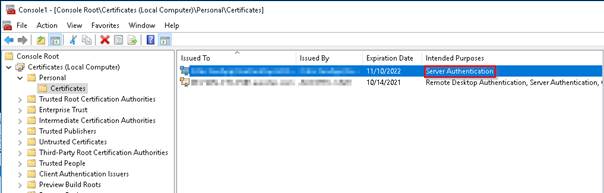 workstation authentication certificate